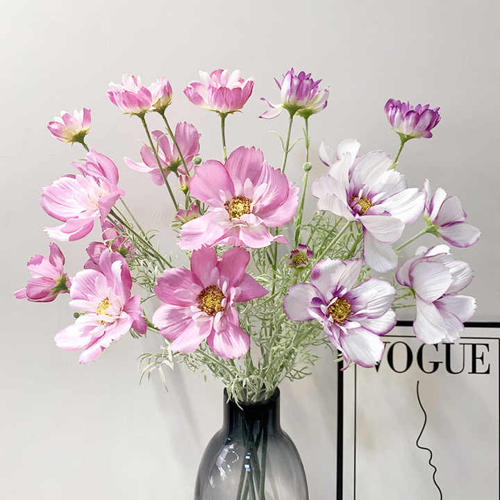 Fresh Rural Style Big Cosmos Bipinnatus Artificial White Silk Cosmos ...