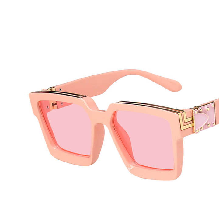 Men's Sunglasses With Retro Geometric Frame Blue Black White Yellow Tea ...