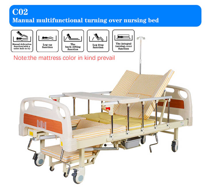 Hot-selling Multifunctional Anti-lock Brake System Manual Nursing Bed ...