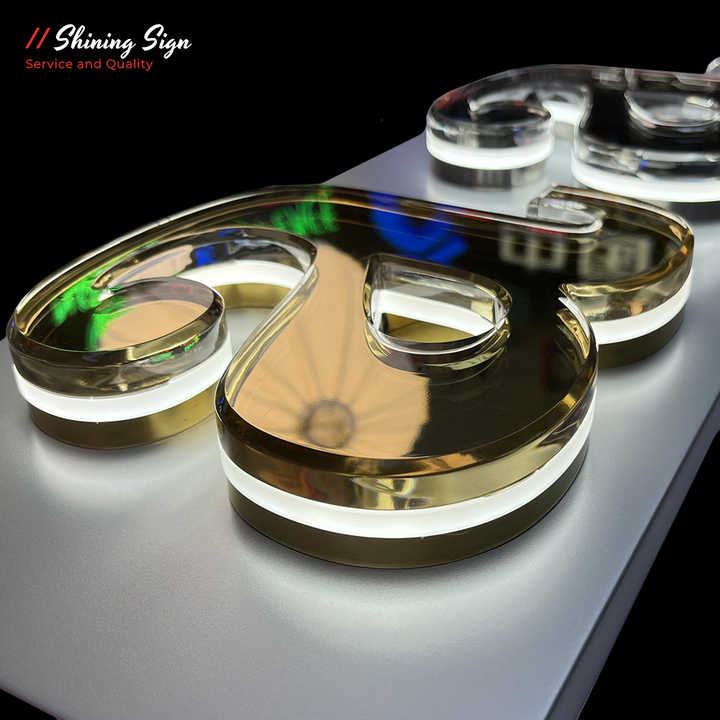 Shining Sign Acrylic Middle Light Letters With Mirror Surface ...