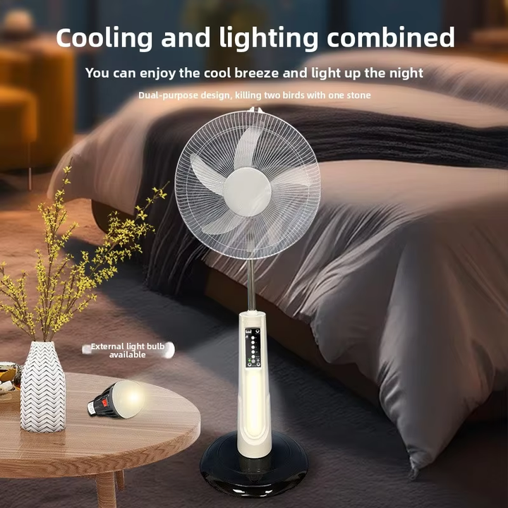 16-Inch Portable Fan: Remote Control, Height-Adjustable, AC/Solar ...