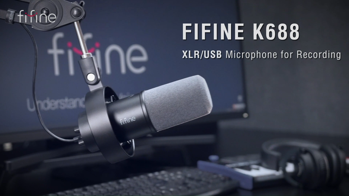 Fifine K688 USB Studio Microphone - Professional Gaming Mic