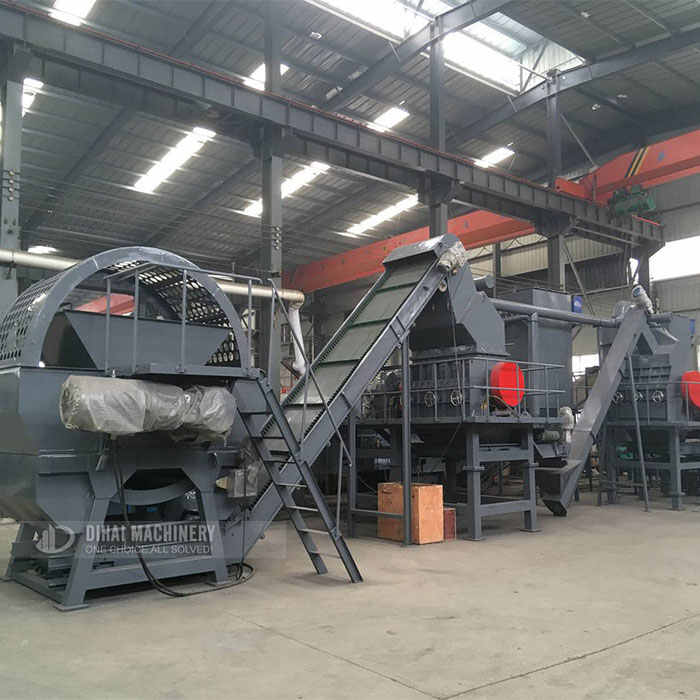 Tire Shredder Machine to Make Crumb Rubber Waste Tire Recycling Production Line of Producing ...