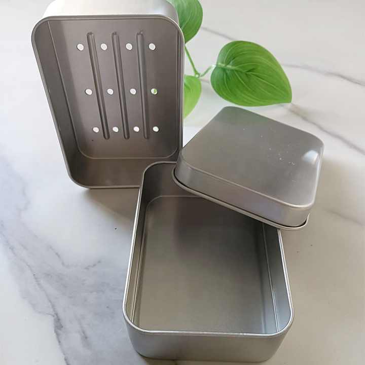 Custom Logo Portable Drain Layer Aluminium Tin Soap Box