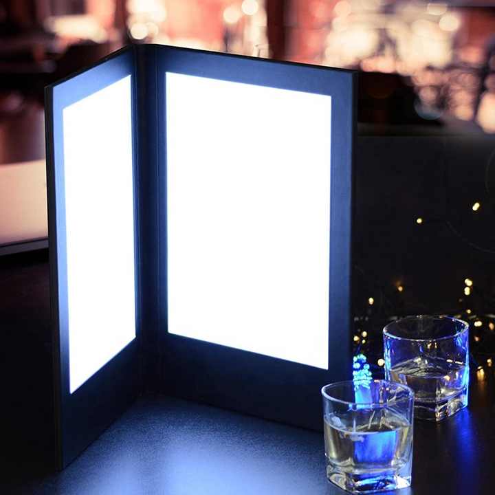 LED Backlit Menu Holder for Bar & Restaurant - OEM Available