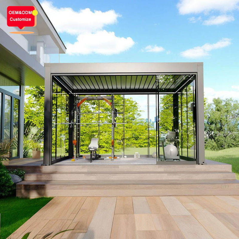 4x6 Modern Aluminum Bioclimatica Gazebo Louvre Smart Automatic Louvered ...
