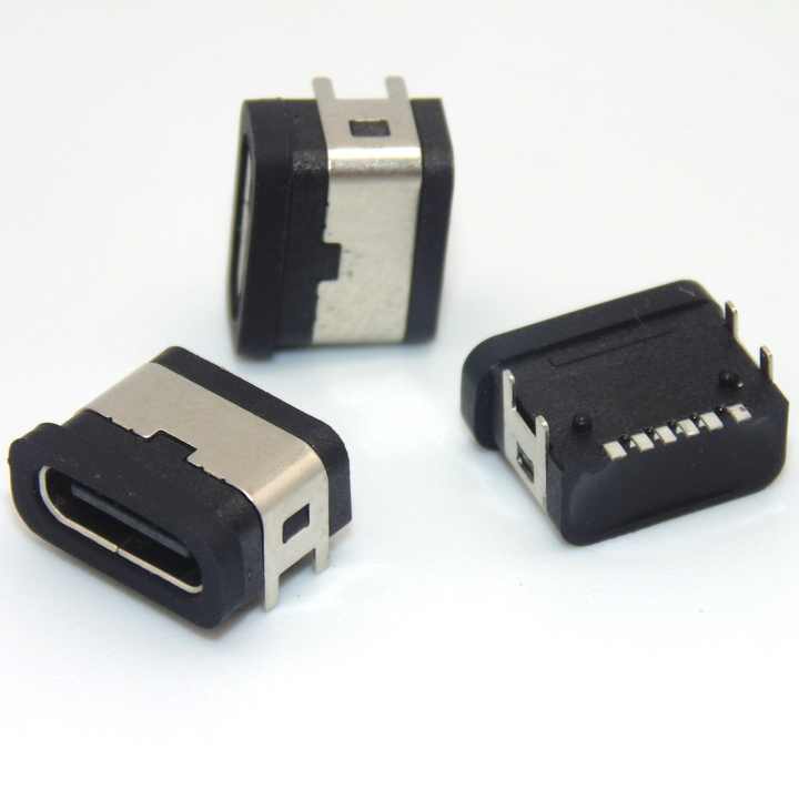 Waterproof TYPE-C Female Connector/terminal with 6Pin Surface Mount 4 ...