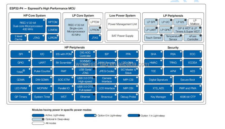 Wireless-tag WT0132P4-A1 ESP32-P4 SOM Module with USB OTG & 55 GPIOs, OEM