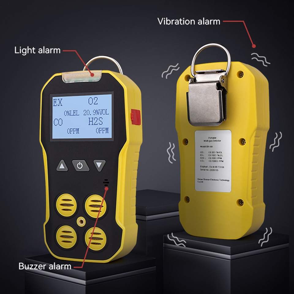 Bosean H2S Ch4 O2 Co Detector 4-in-1 Carbon Monoxide Alarm and Personal ...