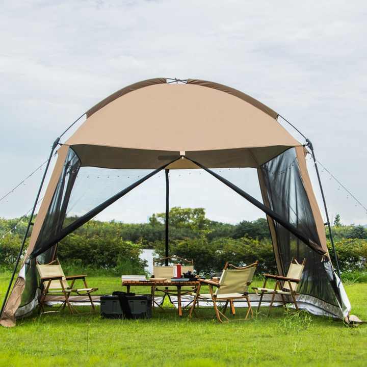 Large Outdoor Camping Mesh Awning Gazebo Tent for 4-8 People