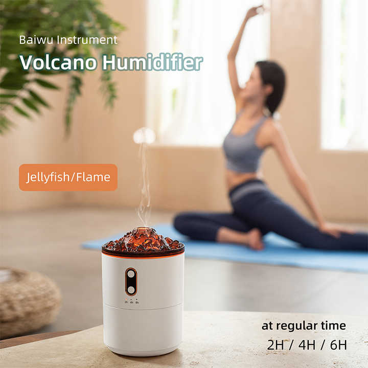 V27 Style Portable Ultrasonic Volcano Humidifier with Custom Logo Cool Mist Flame Aromatherapy ...