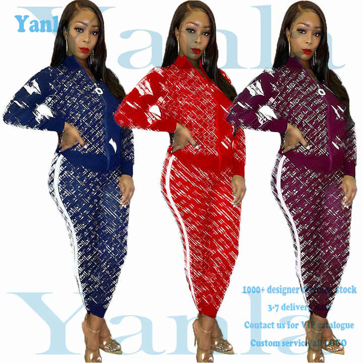New Arrival 2021 Designer Tracksuits 2 Piece Set Women Fashionable Fall ...