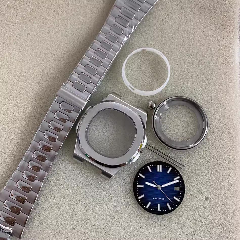 41mm NH35 Watch Case Dial Hands Parts Silver Stainless Steel Bracelet ...
