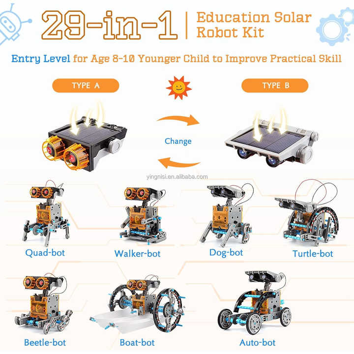 Stem Toys 29-in-1 Solar Power Robot Toys Diy Building Experiment ...