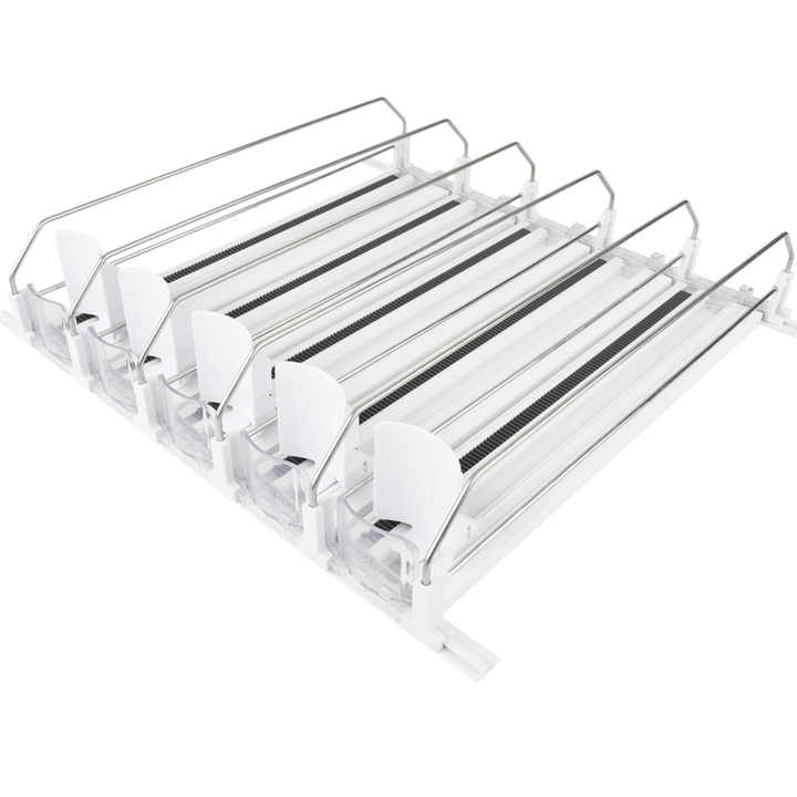10 Lane Pusher Glide Drink Bottle Organizer - Adjustable & Durable