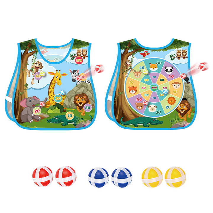Mini sport throwing target vest animal dart board with 6pcs sticky ...