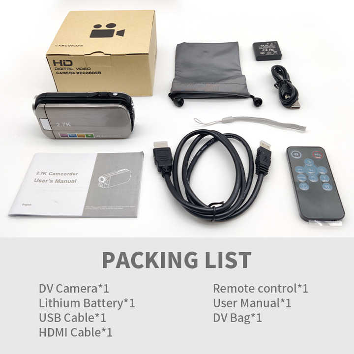 Ultra Compact Camcorder - 2.7K Vlogging Pocket Flip Screen