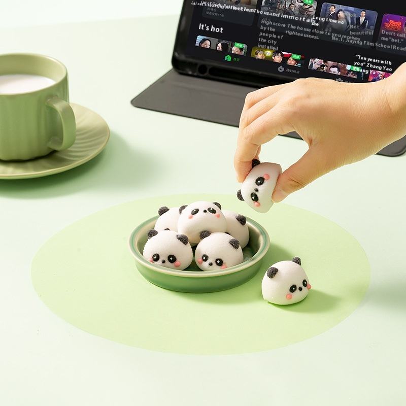 3D Little Panda Head Cotton Candy Fruity Sweet Baking Celebrating Tea ...
