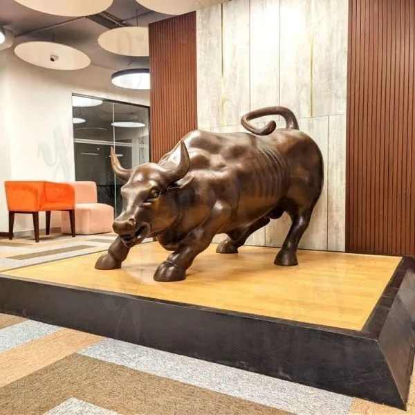 Life Size Copper Brass Bull Statue Large Metal Sculpture Outdoor Wall ...