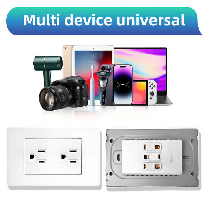 South American Standard 3 Pin Duplex Outlet Metal Plate Cover Wall ...