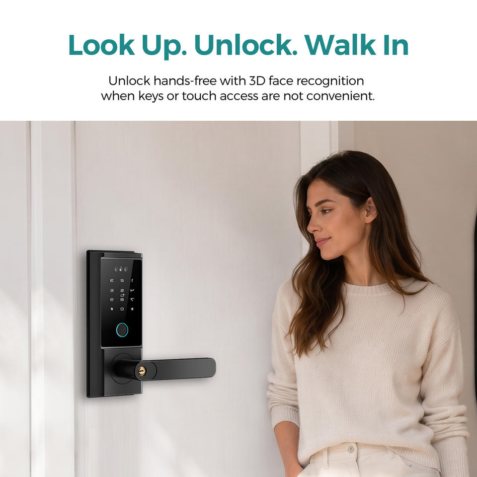 SJJ Fingerprint Smart Lever Door Lock TTLock Tuya App Optional Touch ...