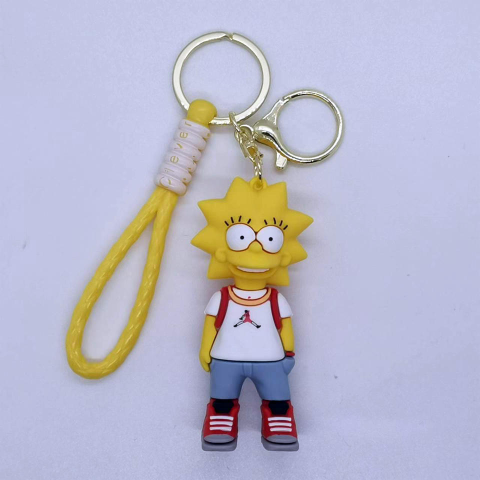 Super Cute Cartoon Simpsons Family Story Keychain Pendant Cool Car Key ...