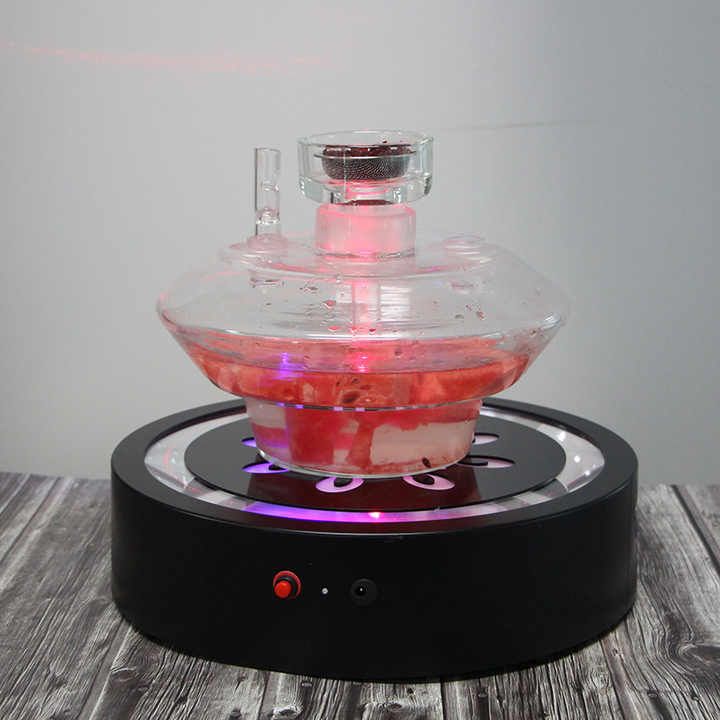 High Quality UFO Glass Hookah with Laser Light Base Mirror Technics Shisha Rechargeable Laser ...