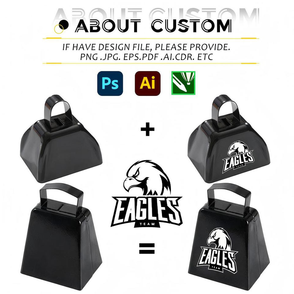 Custom LOGO Cowbell With Handle Decorative Promotion Custom Cow Bells ...