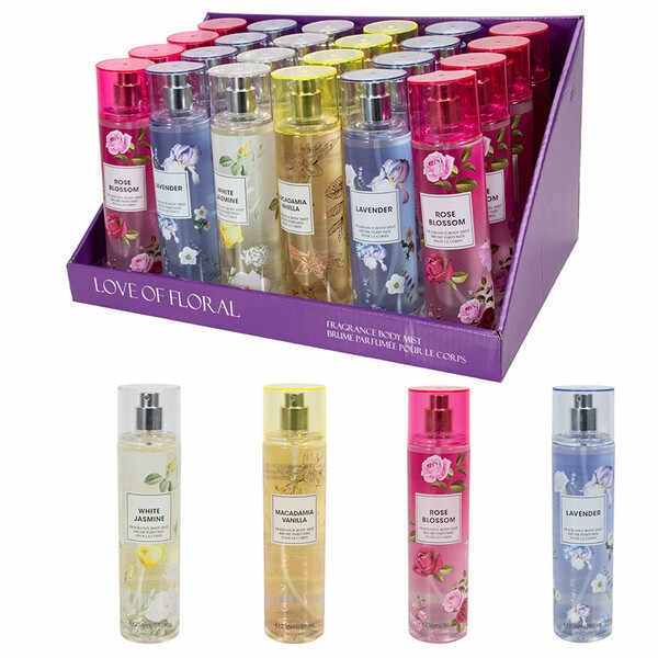 Women's Body Mist Display - LOVE of FLORALS 24pcs/carton