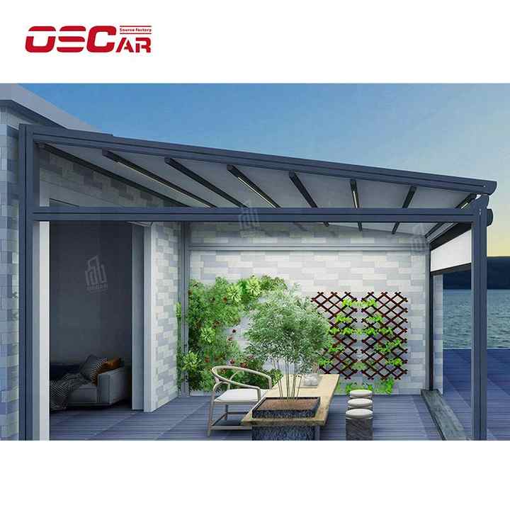 Motorized Retractable Pergola Waterproof Bioclimatic Outdoor Garden ...