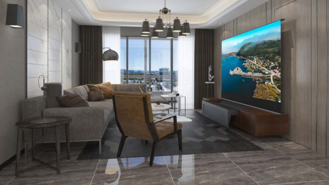 92 Inch Ultra Short Throw Motorized Floor Rising Projector Screen With ...