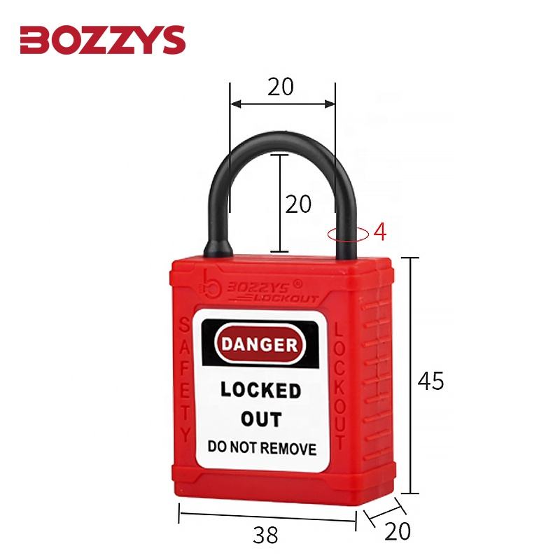 BOZZYS Insulated Isolation Safety Padlock with Master Key 4*20MM Nylon ...