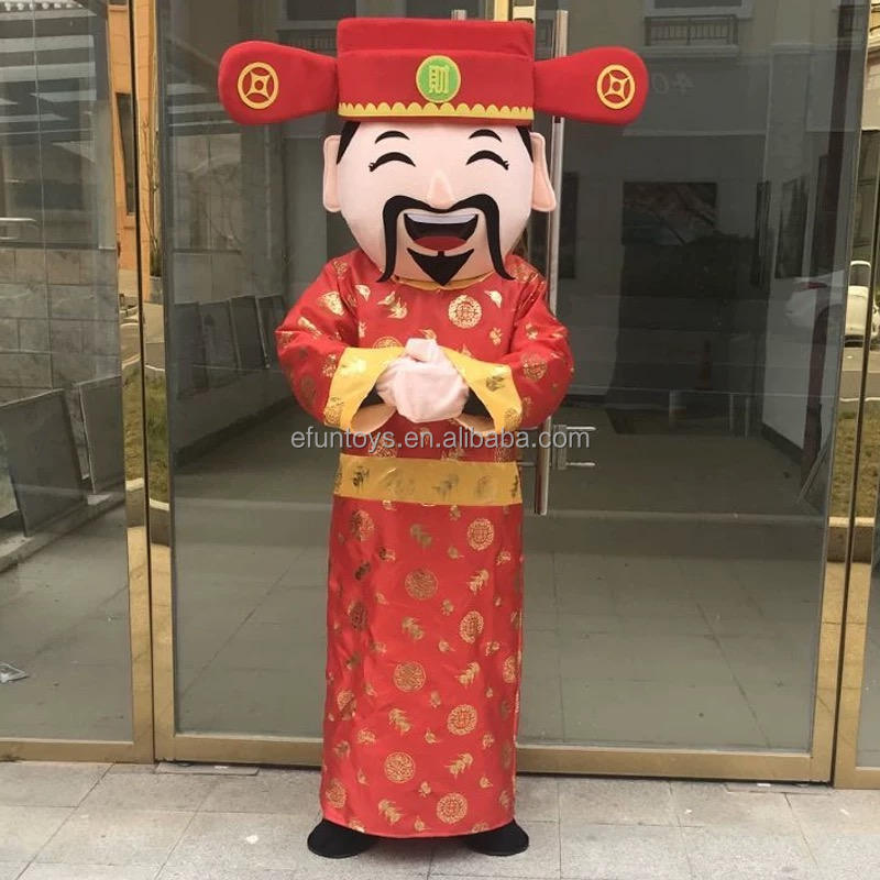 Efun God of Fortune Mascot Costume for Chinese New Year