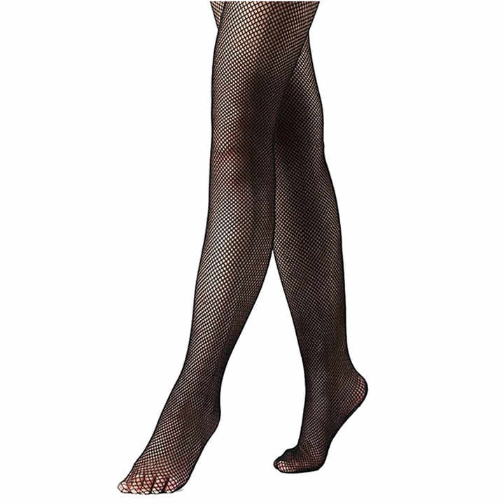 JW Basic Footed Latin Seamless Tight Girls Professional Black Fishnet ...