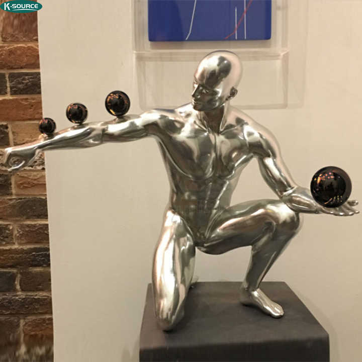 Metal Figure Stainless Steel Human Statue - Huck and Jim