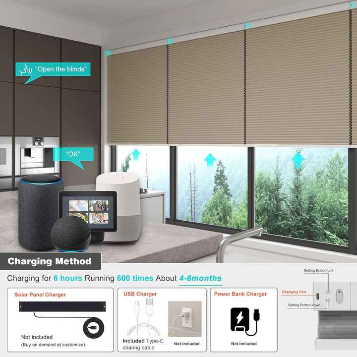 Modern Honeycomb Blinds Remote Control Smart Cordless Honeycomb Blind ...