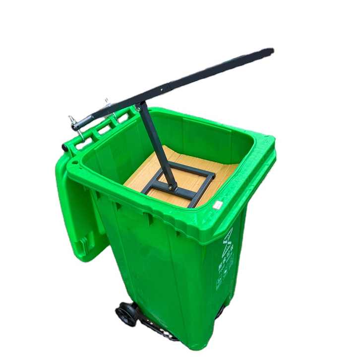 Iron Manual Wheelie Bin Compactor for Standard Household Waste Recycling