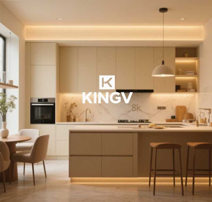 KINGV U-shapedWood Grain Warm Color Series Kitchen| Alibaba.com