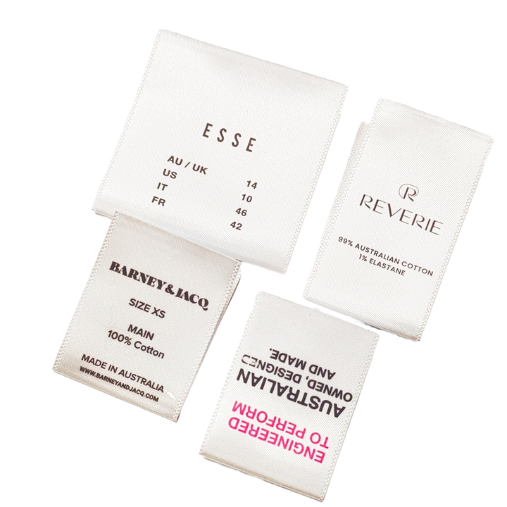 Custom Eco-Friendly Woven Apparel Labels - Center Fold, OEM