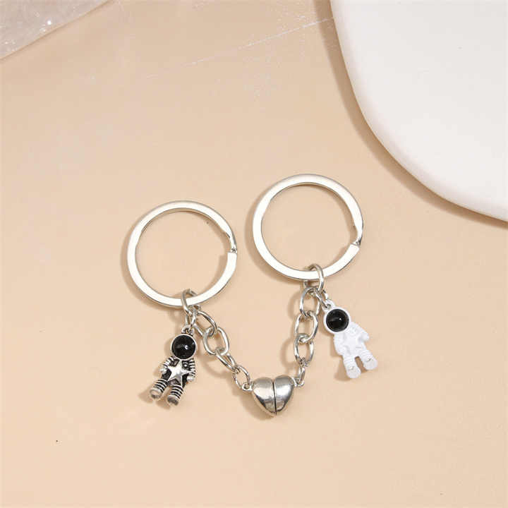 Custom Creative Anime Cute Cartoon Metal Key Ring Space Human Robot ...