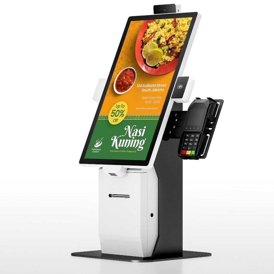 WENJIE 23.6 Touch Screen POS Terminal Floor/Wall Mount SDK for Self-Service Payment KFC McDonald ...