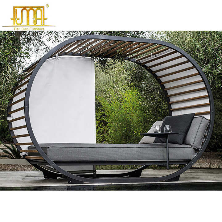 Aluminum Frame Commercial Outdoor Luxury Garden Daybed with Canopy