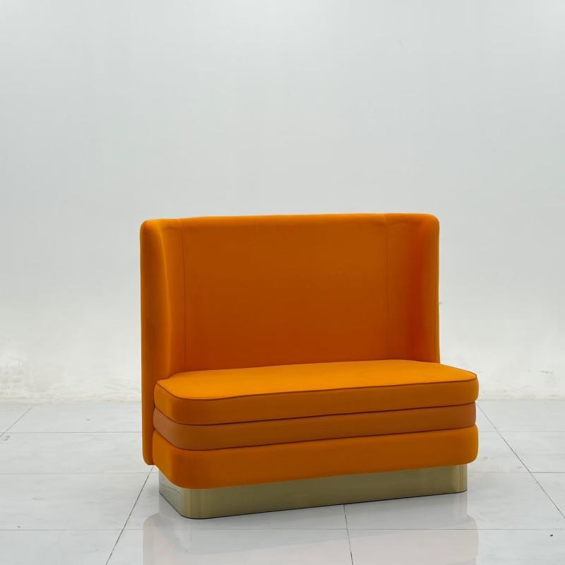 Light Luxury Curved High Density Sponge Velvet Loveseat Custom ...
