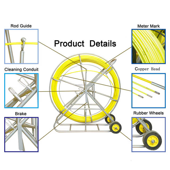 8mm 100m Fiberglass Push Rods for Telecom Fiber Optic Cable ...
