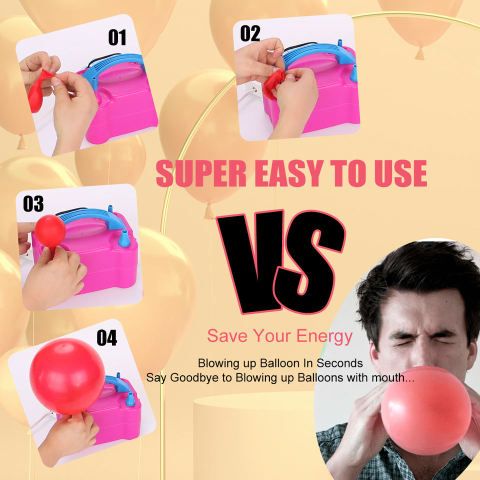 Professional Electric Balloon Air Pump Dual-Nozzle Portable Inflator ...