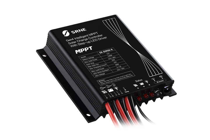 SRNE SR-DM60 12V 10A High-Efficiency 60W Load 130W IR/Wireless Remote ...