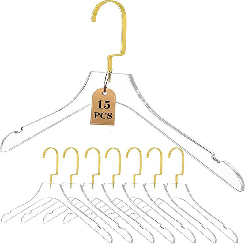 Acrylic Hangers Gold Clear Hanger Premium Crystal Dress Hangers Swivel ...