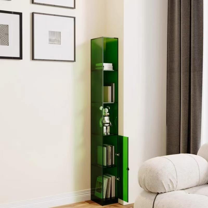 Acrylic Modern Narrow Corner Shelf Living Room 5-Shelf Multi-Layer ...