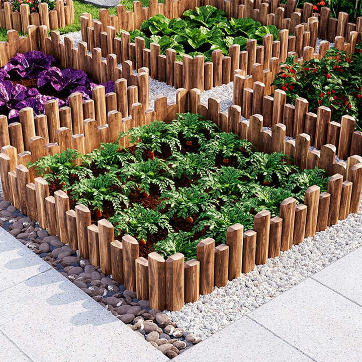 1.2M Flexible Cedar Burnt Wood Lawn Border Edging Outdoor Privacy Fence ...