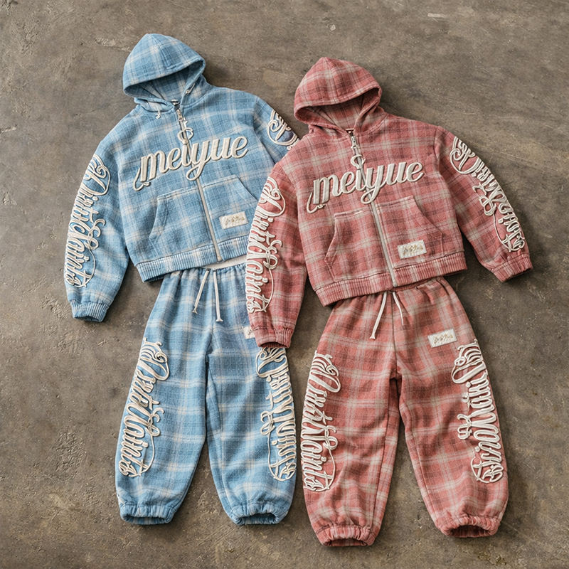 Custom Sun Faded Oversized Zip Hoodie and Sweatpants Set Streetwear ...